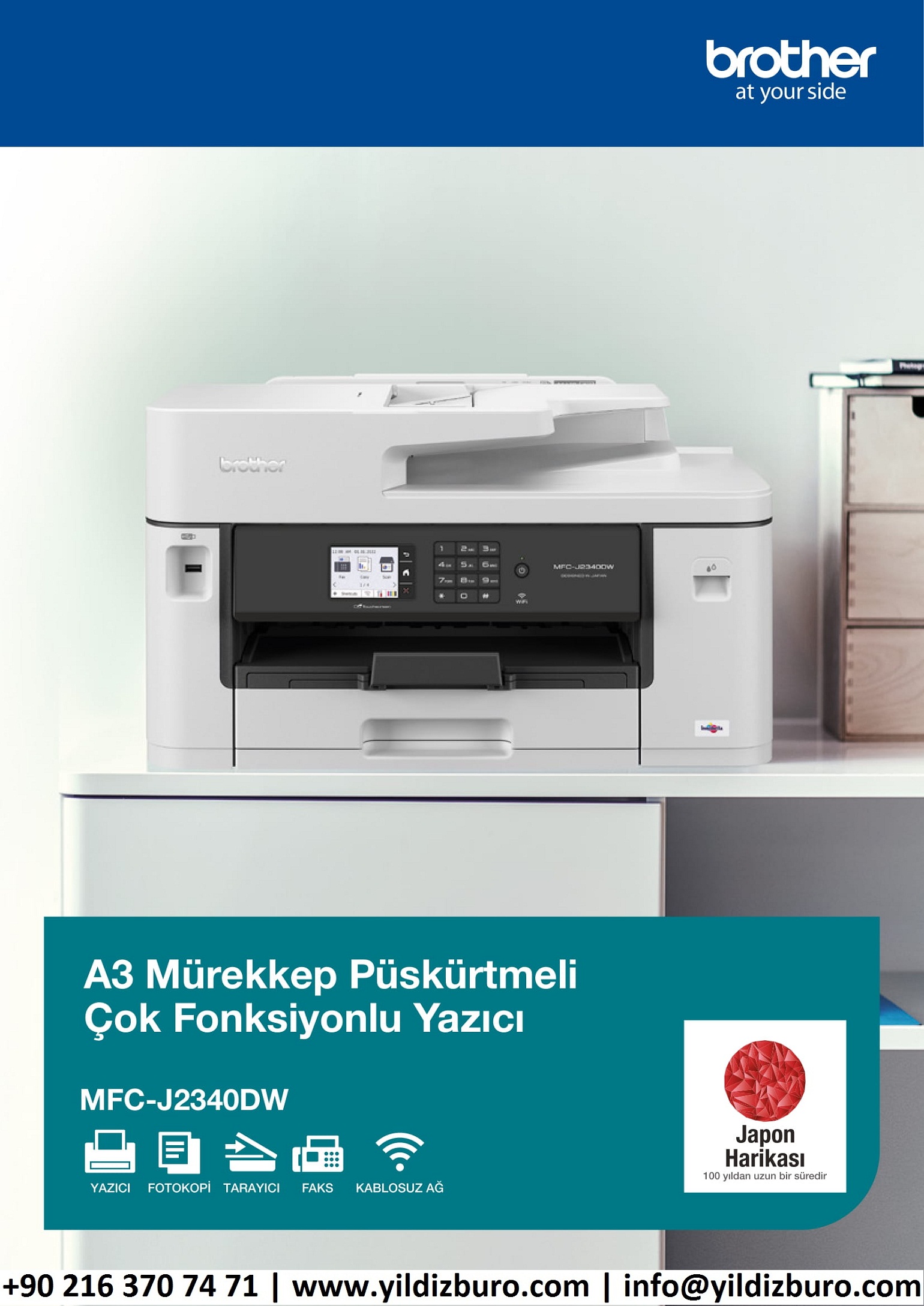 Brother MFC-J2340DW Mürekkep Püskürtmeli Çok Fonksiyonlu Faks ...